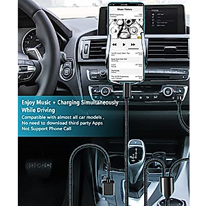 USB C to 3.5mm Car Aux Cable, 2 in 1 USB C to 3.5mm Car Stereo Aux Headphone Jack Cable with USB C Charging Compatible with Samsung Galaxy S23/S22 Ultra/S21/S21FE/Note 20, Google Pixel 7/7Pro/6/5/4/3