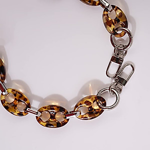 Wiwpar Handbag Acrylic Chain Shoulder Bag Replacement Chain Strap Accessories for Purse (Ivory-Gold)