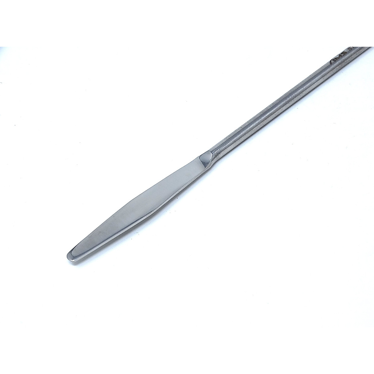 Lab Micro Double Ended Spatula Round/Tapered Arrow End (Flat Ends 50mm x 9mm), 9" Length, Stainless Steel