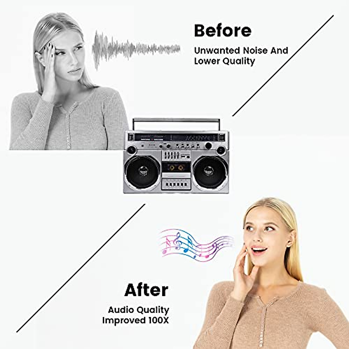 Reshow Audio Tape Cassette Head Cleaner w/ 2 Cleaning Fluids Care Wet Maintenance Kit for Cassette Tape Player/Boombox/Deck/Recorder