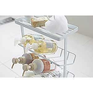 Yamazaki Home Tower Bath Rack - Bathroom Shower Storage Holder, Caddy Shelf Organizer - Medium, 17" - Steel - Holds Up to 9 Dispensers