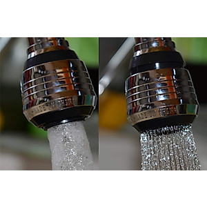 Flexible Faucet Sprayer Attachment 360 ° Kitchen Sink Aerator Extender ABS Polished Chrome for Cold Hot Water (Silver）