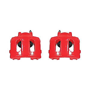 Power Stop S4339 Front Pair of High-Temp Red Powder Coated Calipers For 1991 - 2001 Jeep Cherokee Mid Size XJ | 1993- 1998 Grand Cherokee | 1990 - 2006 Wrangler [Application Specific]
