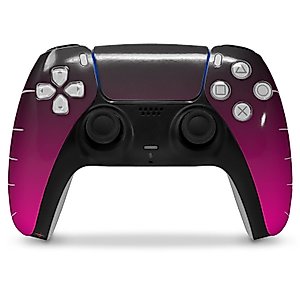 WraptorSkinz Skin Wrap compatible with Sony PS5 DualSense Controller Smooth Fades Hot Pink Black (CONTROLLER NOT INCLUDED)