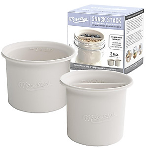 Masontops Snack Stack - Mason Jar Divider Overnight Oats Jars Salad Jars For Wide-Mouth Mason Jars for Overnight Oats Oatmeal Container, Storage Container, Salad Jars Insert For Meal Prep To Go