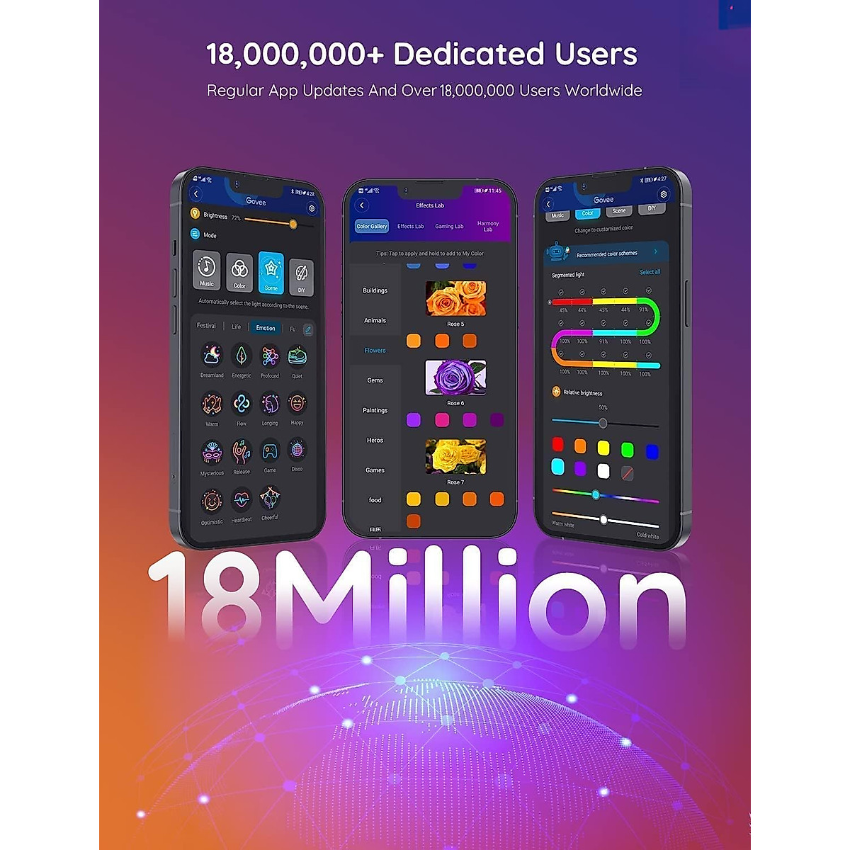 Govee RGBIC Alexa LED Strip Light 16.4ft, Smart WiFi LED Lights Work with Alexa and Google Assistant, Segmented DIY, Music Sync, Color Changing LED Strip Lights for Gaming Room, Bedroom, Cabinet, Desk