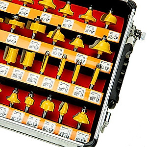 8milelake 100 pcs 1/4inches Shank Router Bit Set Tungsten Carbide Tips Woodworking Kit, Dovetails, Slot Cutters & Straight Router