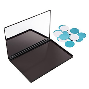 Allwon Medium Empty Magnetic Plastic Eyeshadow Makeup Palette with 15Pcs Adhesive Empty Palette Metal Stickers for Eyeshadow Lipstick Blush Powder