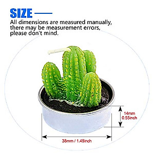 Glarks 12Pcs Unique Designs Cactus Tealight Candles Set, Handmade Delicate Succulent Cactus Artificial Succulents Tealight Candles Perfect for Birthday Party Valentine's Day Wedding Spa Home Decor