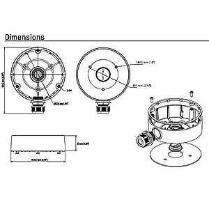 White Junction Box/Mounting Base for Hikvision Turret Camera DS-2CD23x2 CB130T DS-1280ZJ-DM8 (6 Pack)