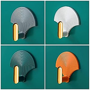 LUOZZY 8 pcs Self Adhesive Wall Hooks Punch Free Sticky Hooks for Keys Towels Purses Hats, 4 Colors