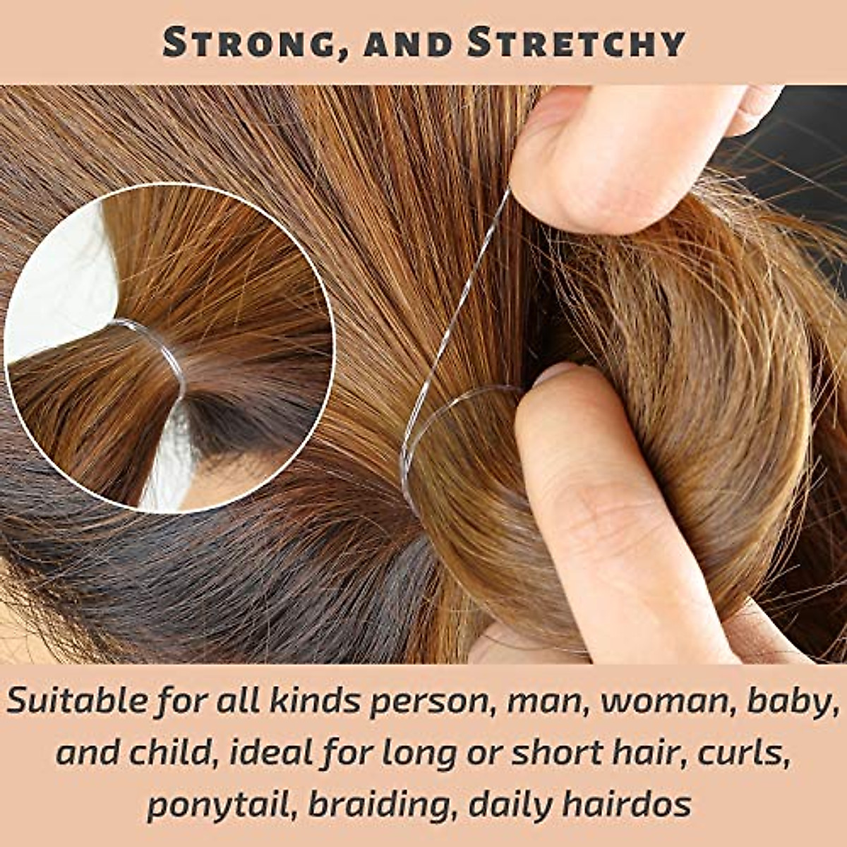 Mr. Pen Hair Tie, 800 Count, Clear Elastic Rubber Bands for Hair Design, Hairstyling, Ponytails, Wedding Hairstyle, and More