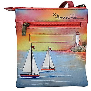 Anuschka Women's Hand Painted Genuine Leather RFID Blocking Triple Compartment Travel Organizer - Guiding Light