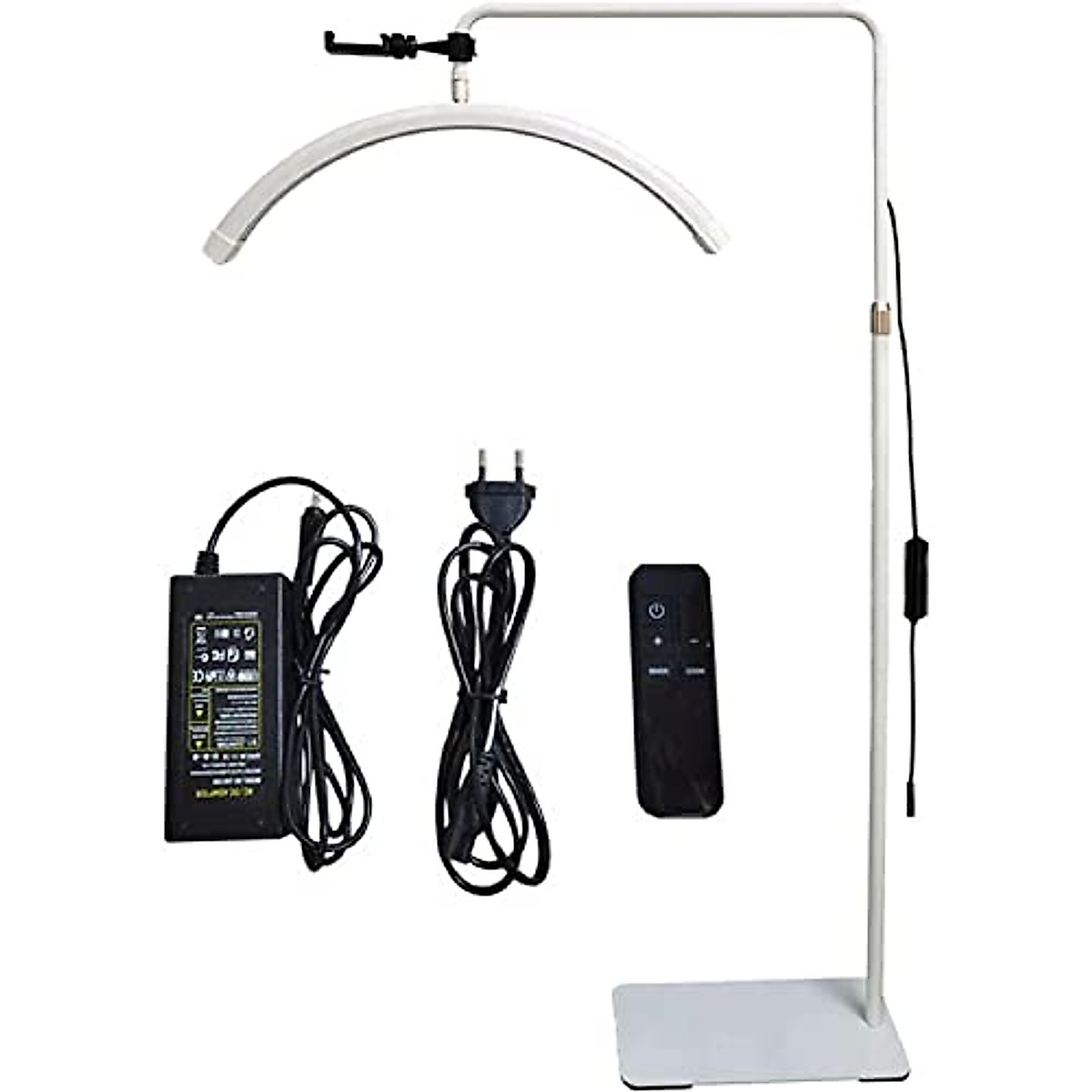 QQXX LED Floor Half Moon Lash Light Floor Lamp for Reading,Eyelash Extensions LED Floor Light，Lash Lamp,Adjustable Standing Lamp with Remote,Tattoo Light,Salon Cosmetic SPA Pmu Lamp , White