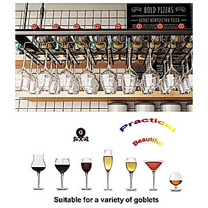 Wine Bottle Stemware Glass Rack Hanging Wall Mounted Ceiling Shelf - Holds 8 Bottles of Your Favorite Wine - Elegant Storage for Kitchen, Dining Room, Bar, or Wine Cellar (Black)