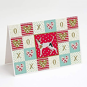 Caroline's Treasures CK5592GCA7P Cornish Rex Cat Love Greeting Cards and Envelopes Pack of 8, Red Blank Cards with Envelopes Whimsical A7 Size 5x7 Blank Note Cards