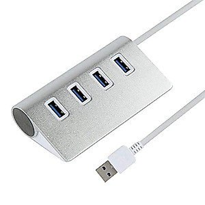 Lysee Data Cables - 4 Port USB 3.0 Hub Splitter Aluminum Adapter High Speed for PC Laptop Mac