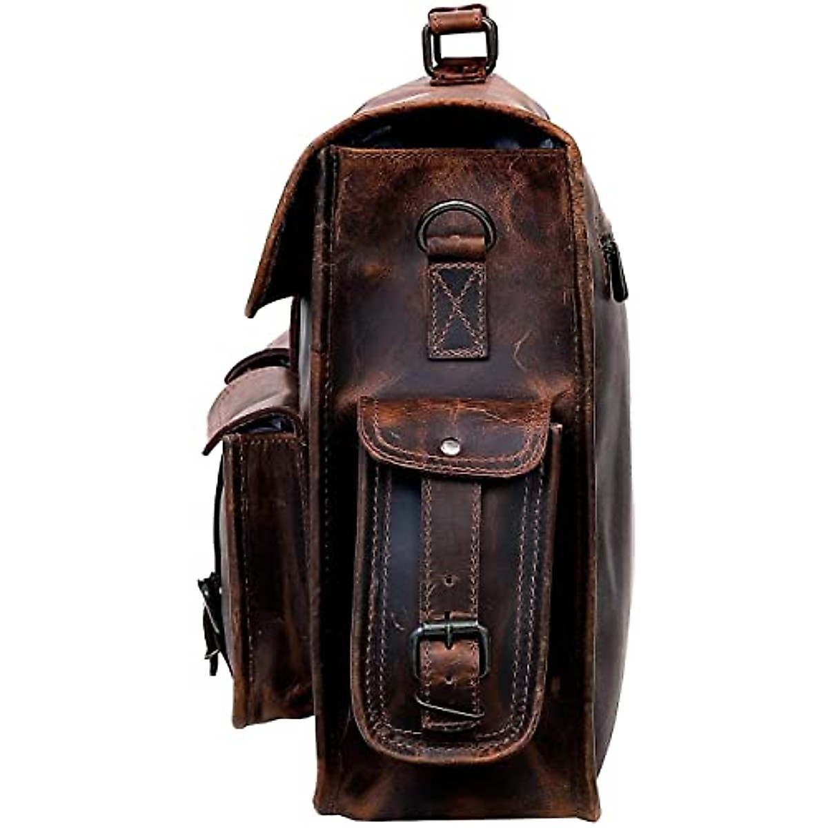 Leather 16 Inch Laptop Messenger Bag Vintage Briefcase Satchel for Men and Women