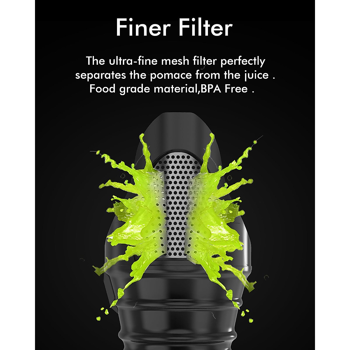 SiFENE Cold Press Juicer Machine, Dual Feed Chute Slow Masticating Juicer, Vegetable and Fruit Juice Maker Squeezer Machines, Recipes Included