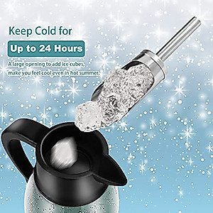 Yummy Sam Thermal Coffee Carafe Stainless Steel 68oz(2 Lifter) Double Walled Vacuum Coffee Thermos Water Beverage Dispenser 12 Hour Heat Retention/24 Hour Cold Retention (Green)