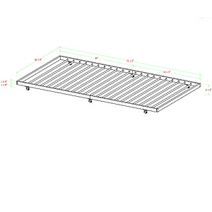 Home Accent Furnishings Modern Industrial Twin-Size Roll-Out Metal Trundle Bed Frame - Black