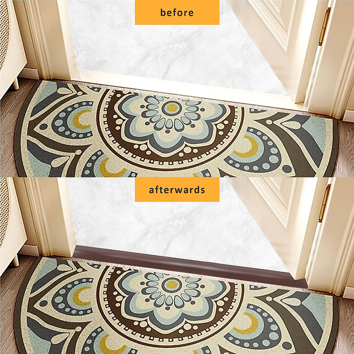 Floor Flat Transition Strip Self Adhesive Floor Vinyl Flat Divider Strip Floor Edge Trim Floor Gap Covering Joining Strip Carpet to Tile Transition Edging Trim with Strong Backing 4cm 3.28FT Coffee