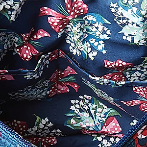 Vera Bradley Women's Cotton on the Go Crossbody Purse, Rose Toile - Recycled Cotton, One Size