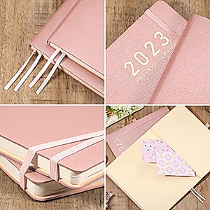 Planner 2023 - 2023 Weekly Monthly Planner, Jan 2023- Dec 2023, 8.5" x 11", Leather Cover with Thick Paper, Back Pocket with Notes Pages - Rose Gold