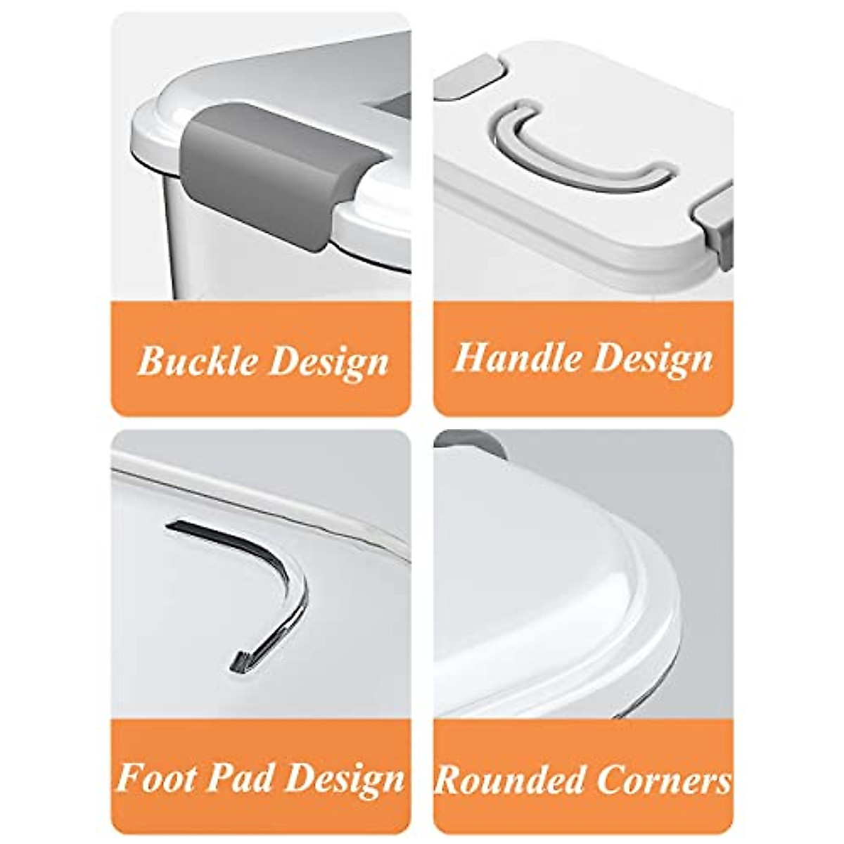 ZHENFAN 5.5 Quart Clear Storage Latch Box/Bin with Lids, 5 Liter Plastic Organize Bins with Handle, 6-Pack