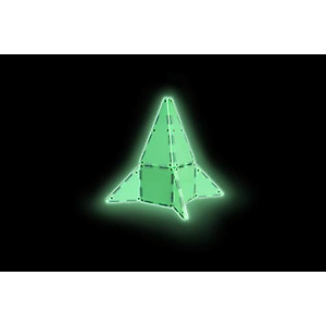 Magna-Tiles Glow In The Dark Set, The Original Magnetic Building Tiles For Creative Open-Ended Play, Educational Toys For Children Ages 3 Years + (16 Pieces + LED Light Included)