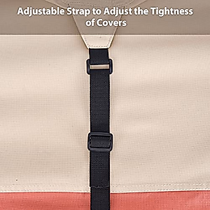 Heavy Duty Patio Furniture Covers, U-COMSO Outdoor Furniture Cover Waterproof Patio Table and Chair Coves Outdoor Sectional Cover, 124" W x 59"D x 29"H, Beige & Orange