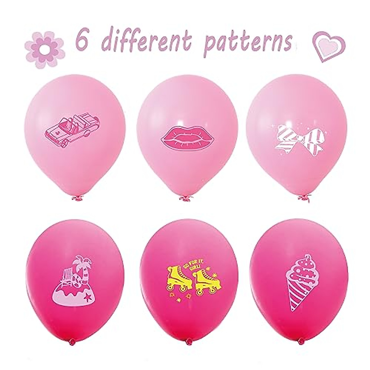 36 Pcs Pink Balloon Party Decoration for Girls Adult,Hot Pink Rose Metallic Balloon for Girl Birthday Party Supplies Baby Shower Princess Themed decorations