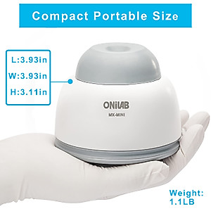 ONiLAB Mini Vortex Mixer with Touch Function, Lab Mixing, Nail Polish,Eyelash Adhesives and Acrylic Paints Mixing, Lab Vortexer for Tubes,Include 120 pcs Stainless Steel Mixing Balls