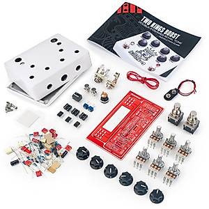 StewMac Two Kings Boost Pedal Kit With White Enclosure, 9 Volt Battery, and DC Powered, Based on the King Of Tone