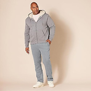 Amazon Essentials Men's Fleece Open Bottom Sweatpant (Available in Big & Tall), Light Grey Heather, Medium