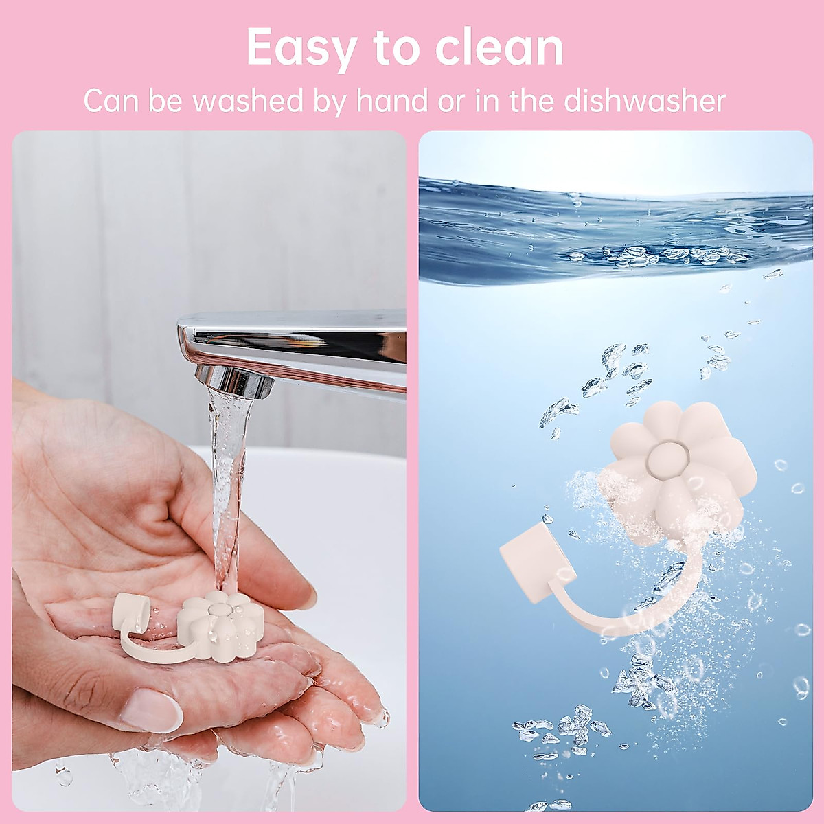 ANGSTUEM 4PCS Straw Cover for Stanley Cup 30& 40 Oz Tumblers,9-10mm Soft Silicone Straw Toppers for Stanley Cup Accessories, 2PCS Initial Letter Stanley Charms for Handle,Dust-proof Straw Covers