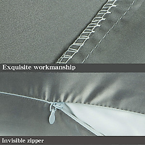 NTBAY Zippered Satin Pillow Cases for Hair and Skin, Luxury Standard Hidden Zipper Pillowcases Set of 2, 20x26 Inches, Dark Grey