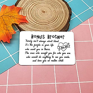 Step Brother Wallet Card from Sister,Brother-in-law Gifts Bonus Brother Gift Family isn't Always About Blood,Bonus Brother,Stepbrother,Brother in Law,Adopted Brother Valentines Christmas Birthday Gift