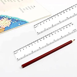 ndzefan 4 Pack Ruler, 30cm Ruler Multi Pack Clear Ruler Plastic Ruler 12 Inch Shatterproof Ruler Shatterproof Metric Ruler Clear Ruler Measuring Ruler Tool for Students School Office