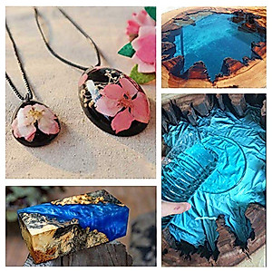 32 OZ Epoxy Resin Clear for Resin Molds, Resin Epoxy Starter Kit, 2 Part Resin for for Jewelry- Including Resin and Hardener (Each 16OZ) with 4 pcs Measuring Cups, 3pcs Sticks, 1 Pair Glove…