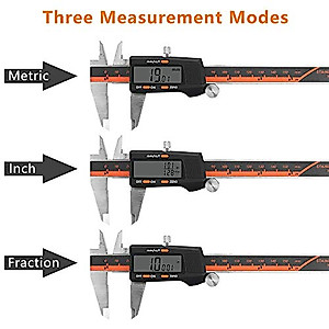 Allnice Digital Caliper 0-6" Vernier Caliper Digital Electronic Gauge Micrometer Measuring Tool with Large LCD Screen and Stainless Steel Body, Millimeter/Inch/Fraction Conversion