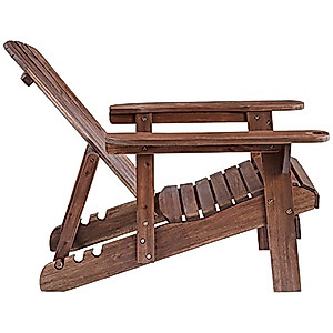 Teal Island Designs Kava Dark Brown Wood Outdoor Adirondack Chair with Wine Holder Set of 2