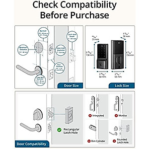 eufy Security Smart Lock C210, 5-in-1 Keyless Entry Door Lock, Built-in WiFi Deadbolt, Smart Door Lock, No Bridge Required, Easy Installation, Touchscreen Keypad, App Remote Control, BHMA Cert