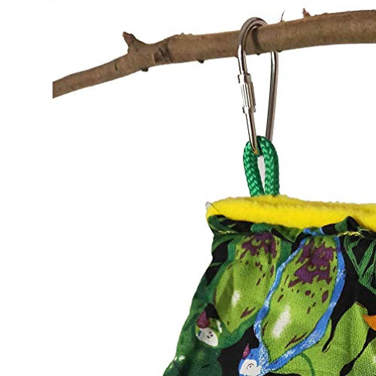 UKCOCO Bird Nest Summer Habitat Tropical Rainforest Printed Parrot Hut House Hanging Hammock Parrot Nest Swing Tent Bed Cave Cage