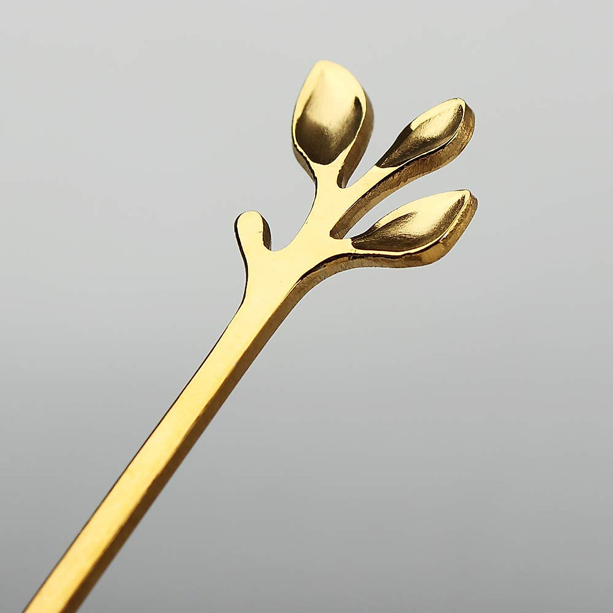 Gold Leaf Coffee Spoon Soup Spoons Sugar Spoons, Ice-Cream Tea Stirring Spoons 4.8 Inches Retro Dessert Demitasse Espresso Spoons Cutlery Kitchen Tableware-Set of 12