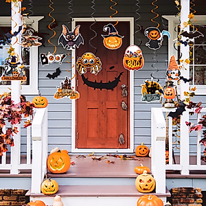 TPPICK 24Pcs Halloween Birthday Party Hanging Swirls Indoor Decorations, Cute Ghost Pumpkin Ceiling Hanging Streamers for Halloween Themed Party Decorations