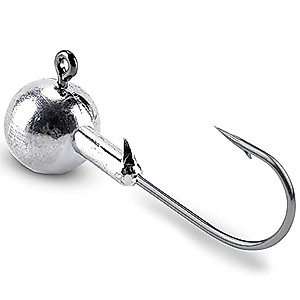 Atibin Barb Saltwater Jig Head Hook Bass Freshwater Jigs Hook Lead Round Ball Fishing Jig Lead Tackle Sharp 25pcs 1/4oz
