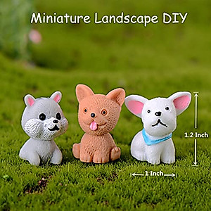 LONCESS Fairy Garden Accessories, 12 Pcs Dog Miniature Figurines, Realistic Animals Dog for Fairy Garden, Miniature Terrarium Crafts,Ornament for Home Office, Cake Toppers