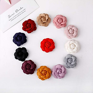 Happyyami Flower Brooches Set 20 Pieces Handmade Woolen Decor for Clothing Shoes Hat Elegant Flower Centerpieces