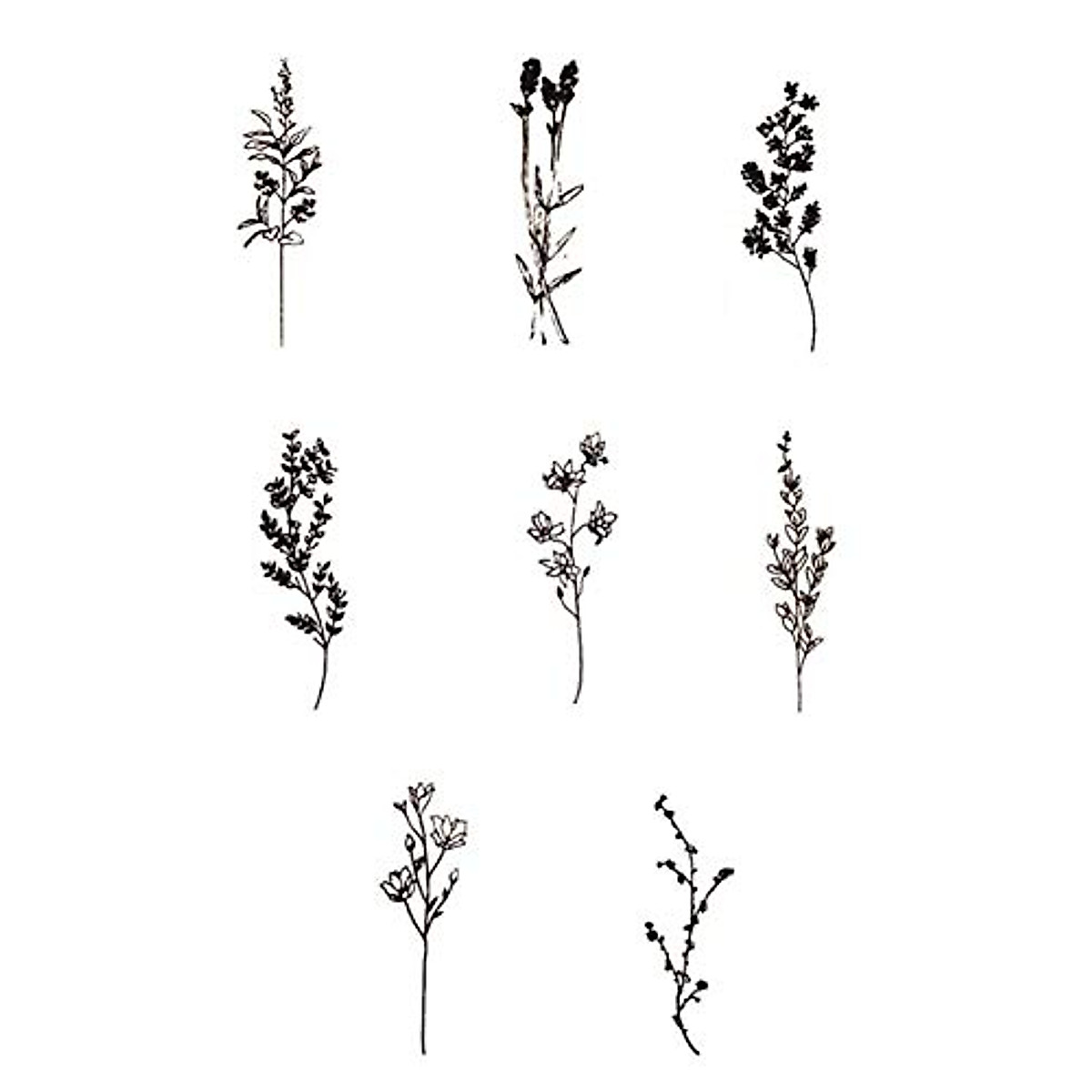 Yansanido Pack of 8 Pcs Plant and Flower Shape Wooden Rubber Stamps 2.5 Inch x 1 Inch x 0.6 Inch for DIY Craft Card and Photo Album (8Pcs Plant & Flower-02)